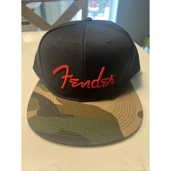 Fender Guitar | Accessories | Fender Guitar Hat Camo Snapback Flat Bill ...